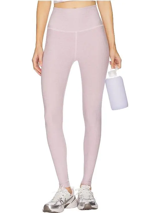 Beyond Yoga Spacedye Caught In The Midi High Waisted Legging In Pink - Blush Blooms Heather