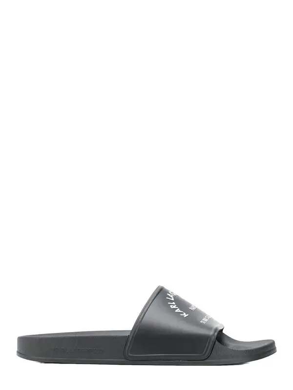 Karl Lagerfeld Rue St. Guillaume Print Slides - Black