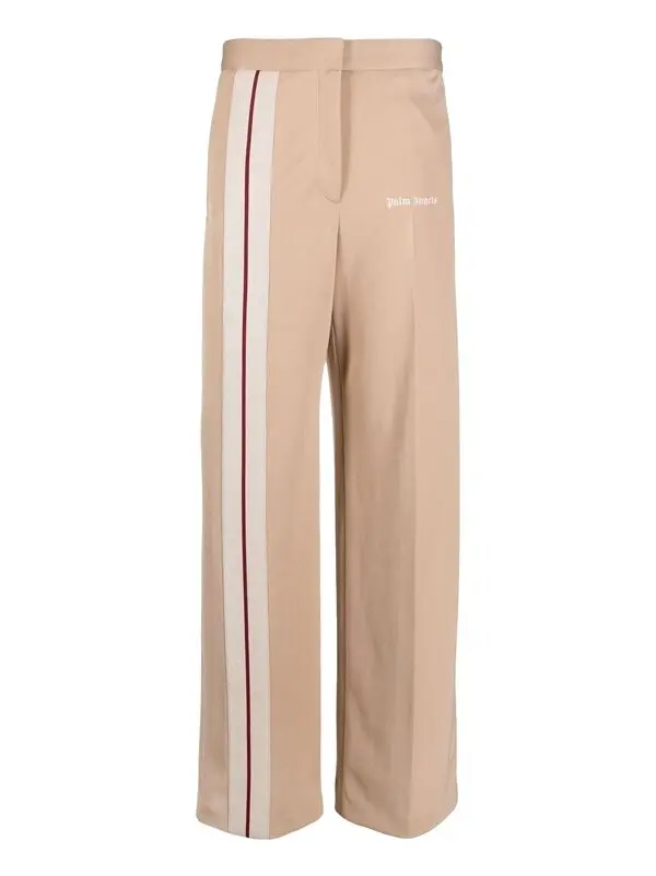 Palm Angels Logo-print Wide Leg Trousers - Neutrals