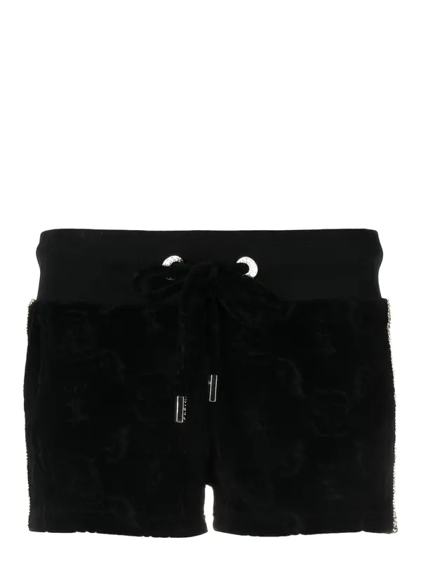Philipp Plein Monogram Drawstring Shorts - Black