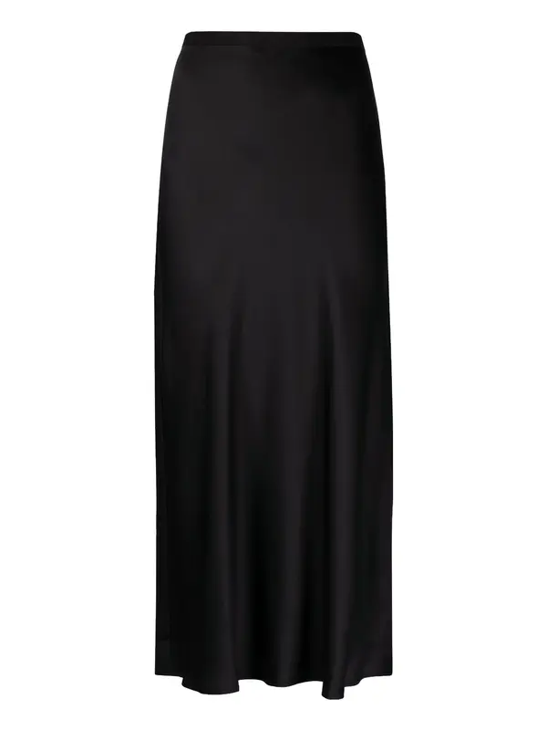 ANINE BING Bar Fluted Silk Skirt - Black
