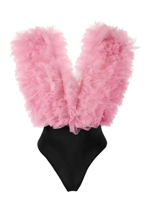 Alchemy Fashions X Lia Aram Ruffled Bodysuit - Pink