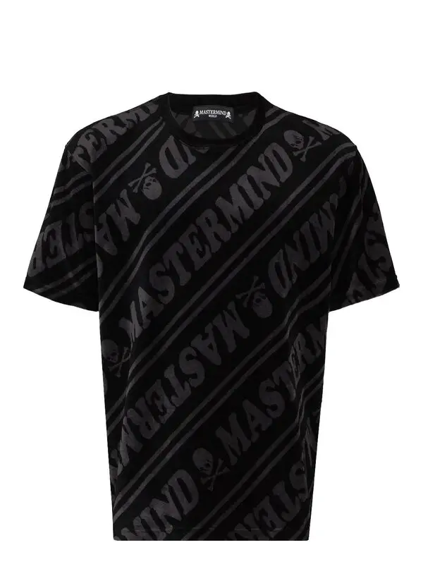 MASTERMIND WORLD Logo-print Velour T-shirt - Grey