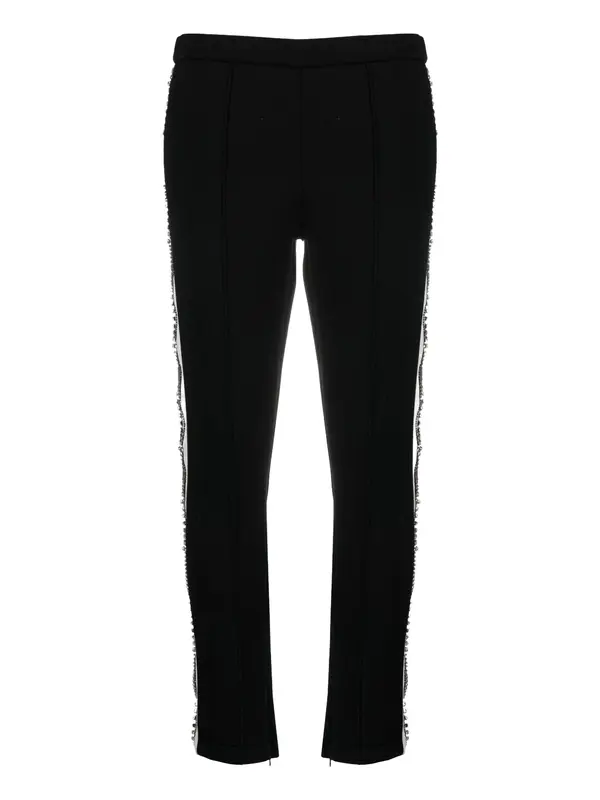Philipp Plein Crystal-embellished Cropped Track Trousers - Black
