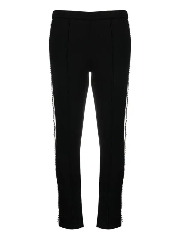 Philipp Plein Crystal-embellished Cropped Track Trousers - Black