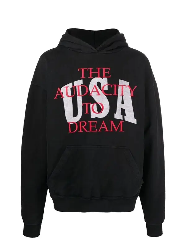 Rhude Dreamers Cotton Hoodie - Black