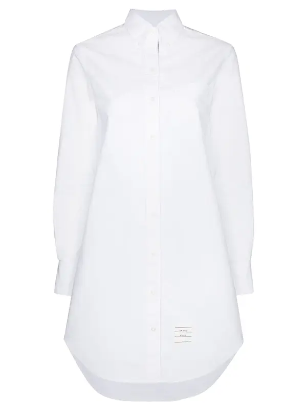 Thom Browne Rwb Stripe Mini Shirtdress - White