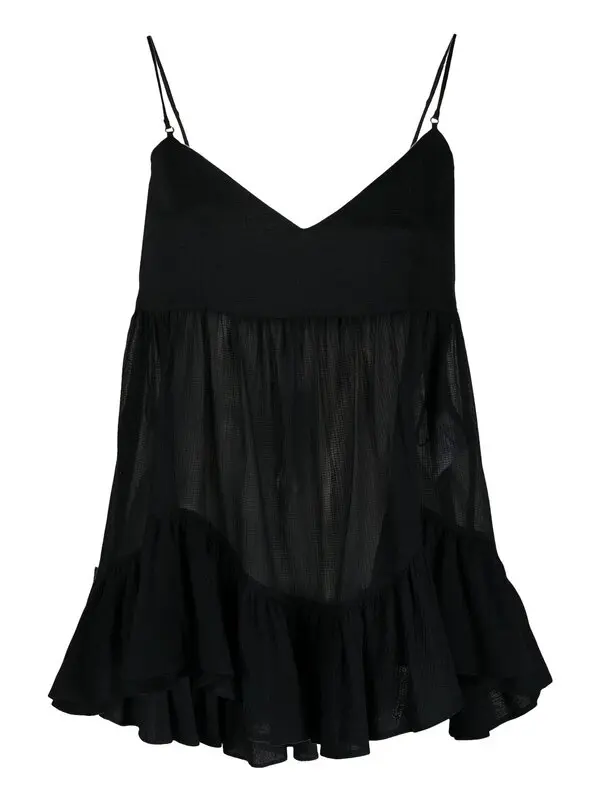 Alexander McQueen Panelled Seersucker Camisole - Black
