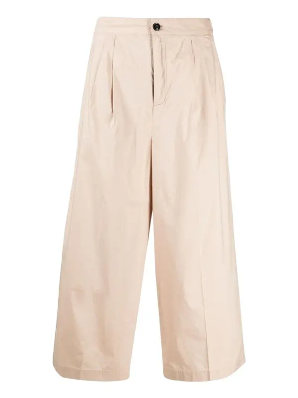 Woolrich Cropped Trousers With Pleat Detailing - Neutrals