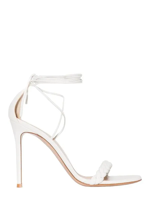 GIANVITO ROSSI Leomi 105mm Braided Sandals - White