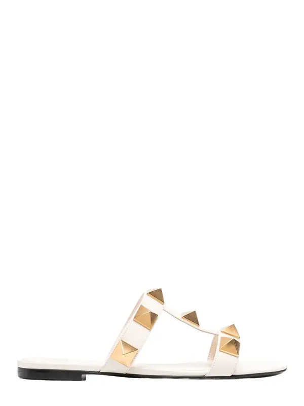 Valentino Garavani Roman Stud Flat Sandals - Neutrals