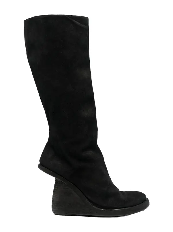 Guidi Asymmetric-heel Knee Boots - Black