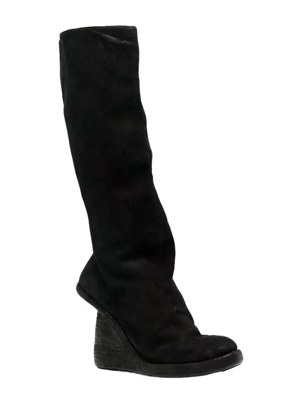 Guidi Asymmetric-heel Knee Boots - Black