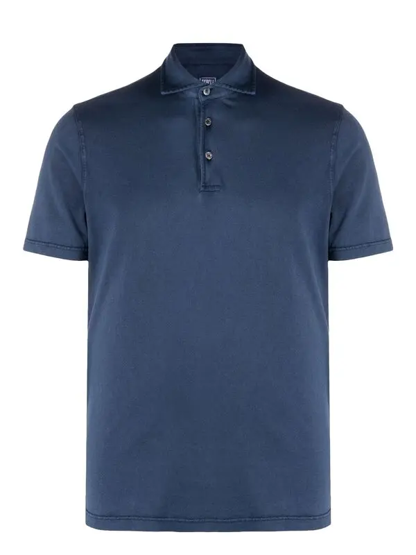 Fedeli Plain Polo Shirt - Blue
