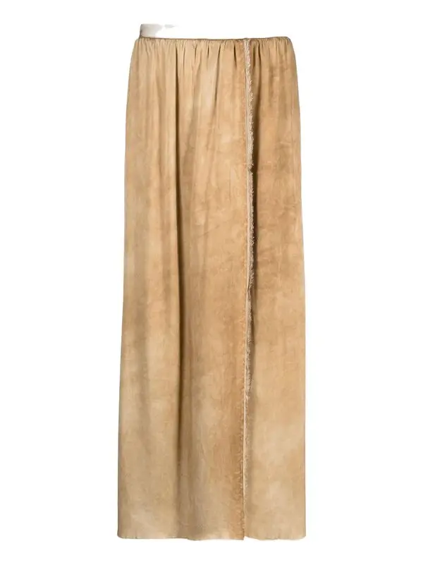 UMA WANG Raw-cut Maxi Skirt - Neutrals