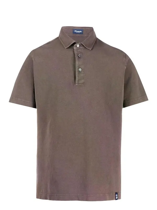 DRUMOHR Plain Short-sleeved Polo Shirt - Brown