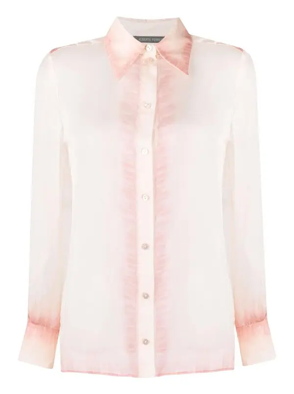 Alberta Ferretti Gradient Effect Silk Shirt - Pink