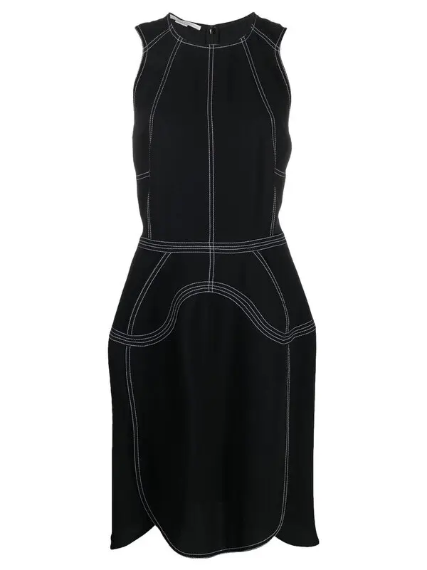 Stella McCartney Contrast-stitch Sleeveless Dress - Black