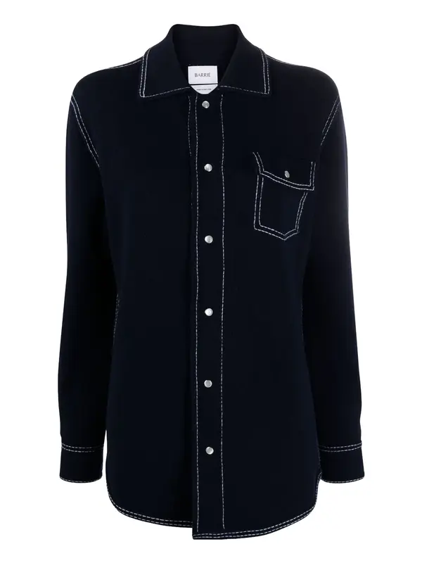 BARRIE Knitted Overshirt - Blue