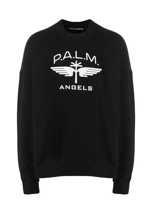 Palm Angels Logo-print Sweatshirt - Black