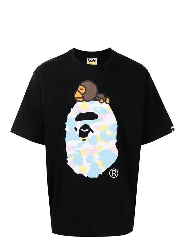 A BATHING APE Graphic-print Short-sleeved T-shirt - Black