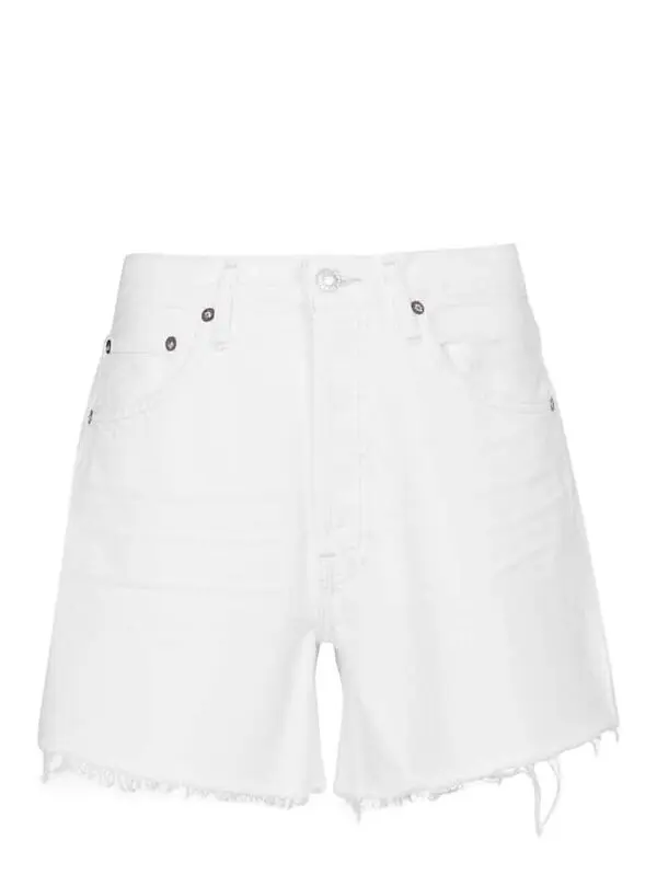 AGOLDE Parker Mid-rise Denim Shorts - White