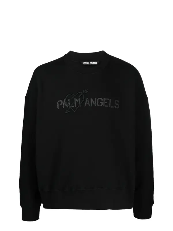 Palm Angels Logo-print Sweatshirt - Black