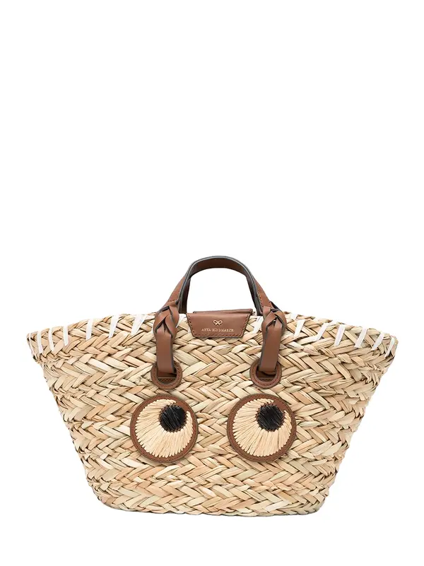 ANYA HINDMARCH Eyes Seagrass Straw Tote - Brown