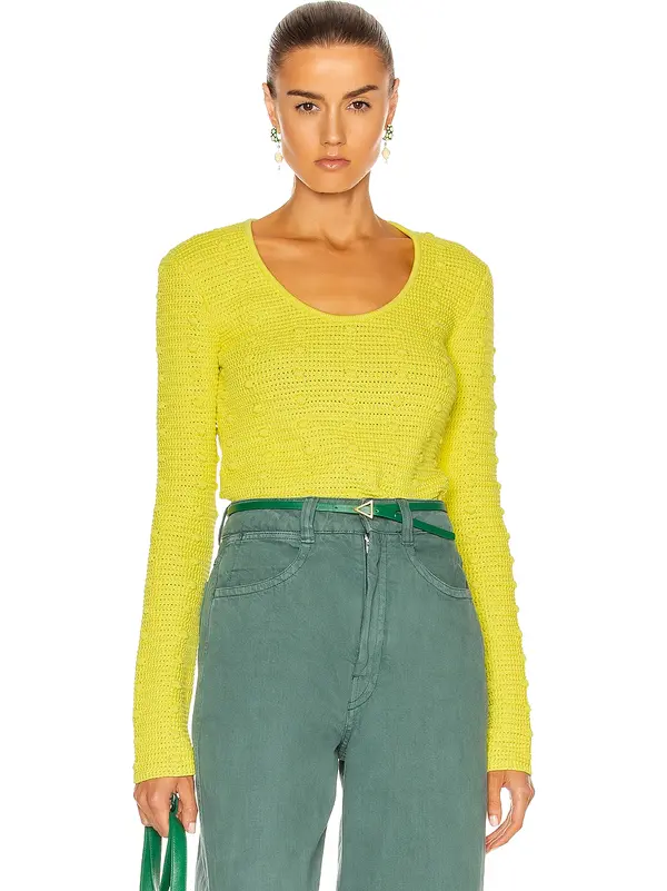 Bottega Veneta Pom Pom Sweater - Limoncello