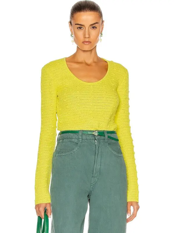 Bottega Veneta Pom Pom Sweater - Limoncello