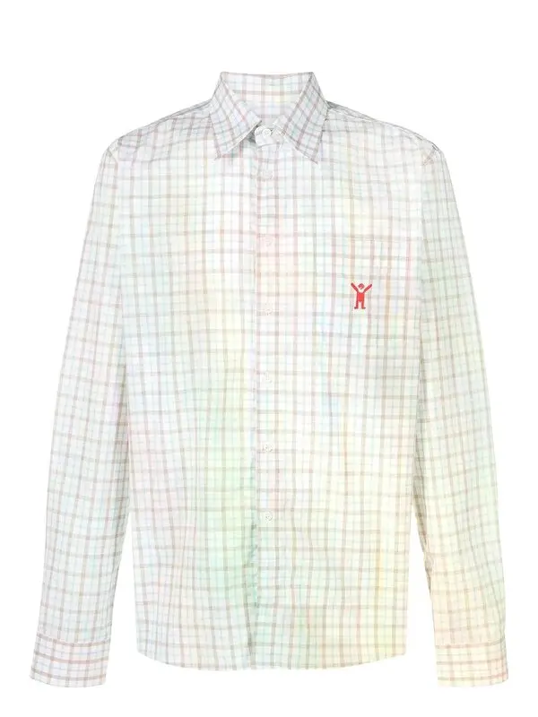 WALTER VAN BEIRENDONCK Embroidered-logo Shirt - Blue