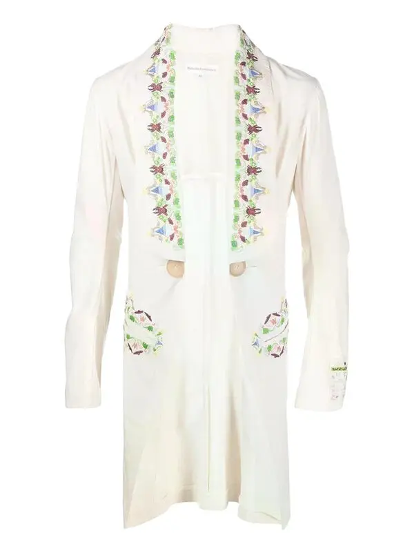 WALTER VAN BEIRENDONCK Revolution Embroidered Coat - Neutrals