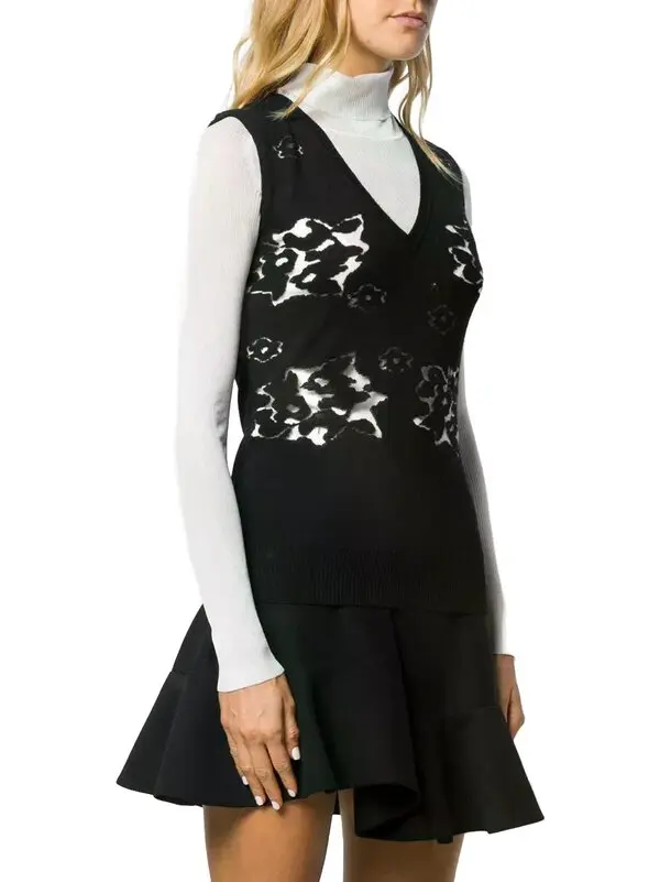 Dior 2000s Knitted Floral Vest - Black