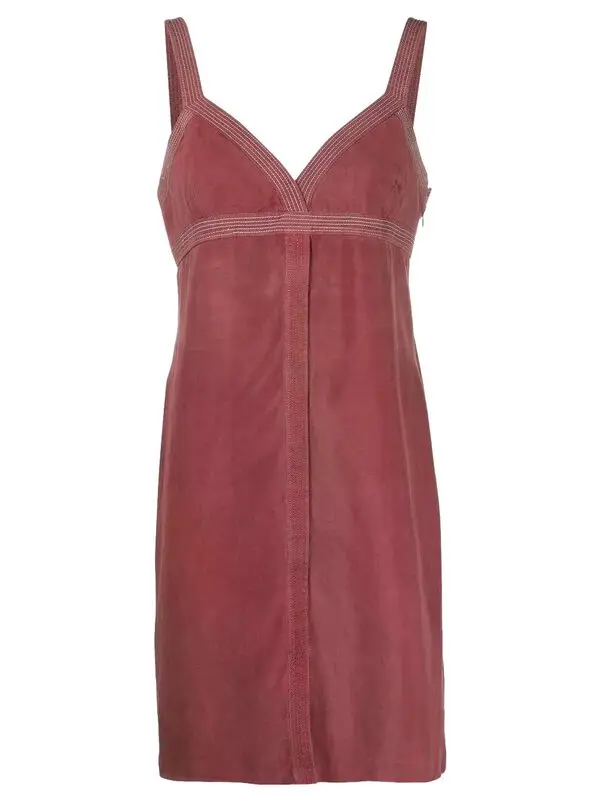 Valentino Garavani 1980s Contrast-stitching Shift Dress - Red