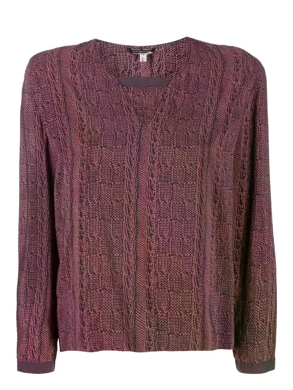 Giorgio Armani 1990s Abstract Print Blouse - Pink