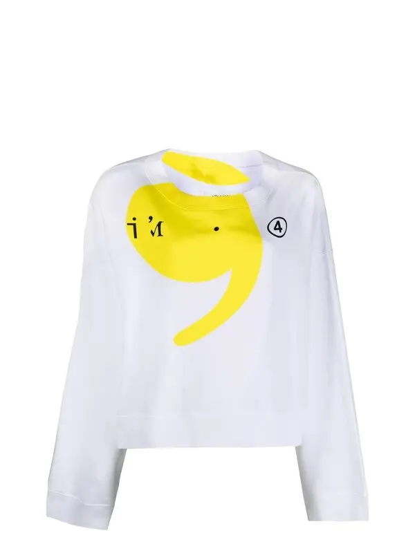 MAISON MARGIELA Logo-print Sweatshirt - White