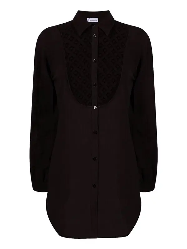 La Perla Cut-out Detail Button-up Shirt - Black