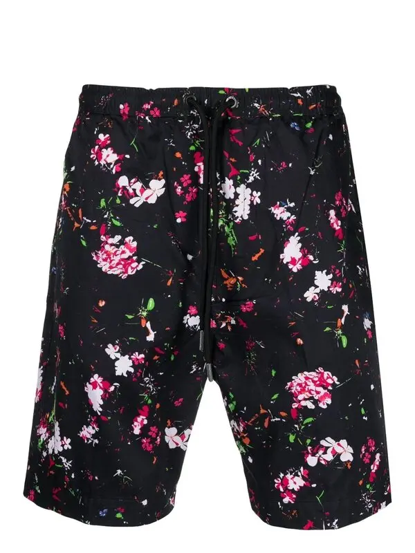 Diesel Floral-print Shorts - Black