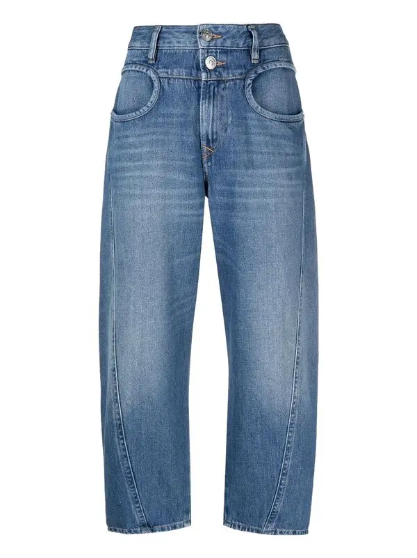 DIESEL® High-rise Cropped Straight-leg Trousers - Blue