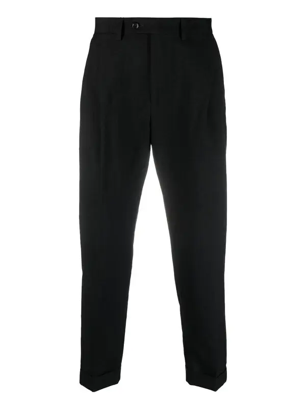DELL'OGLIO Tailored Cropped Trousers - Black