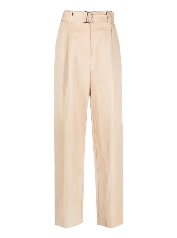 MSGM Belted Straight-leg Trousers - Neutrals