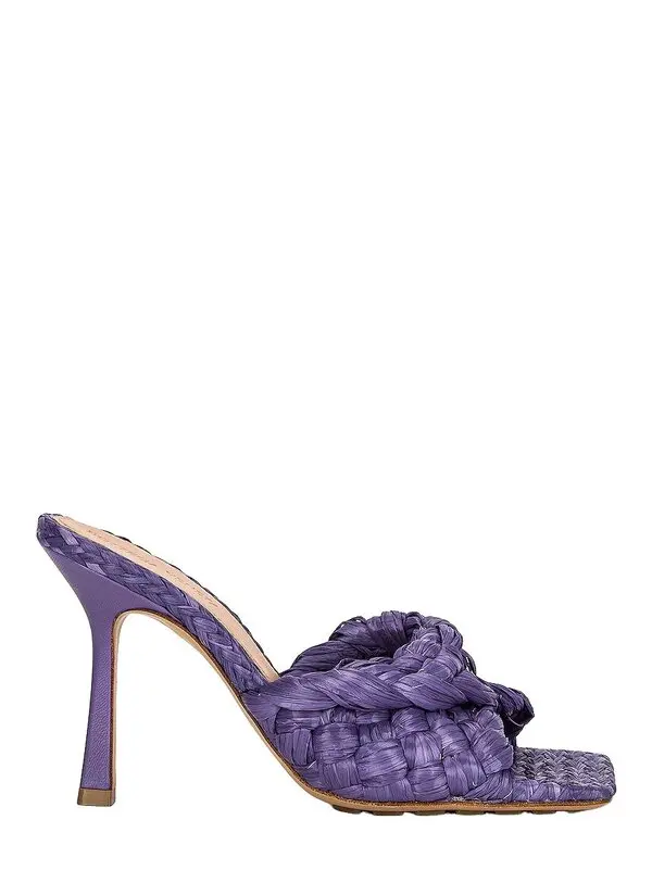 Bottega Veneta Raffia Stretch Mules - Lavender