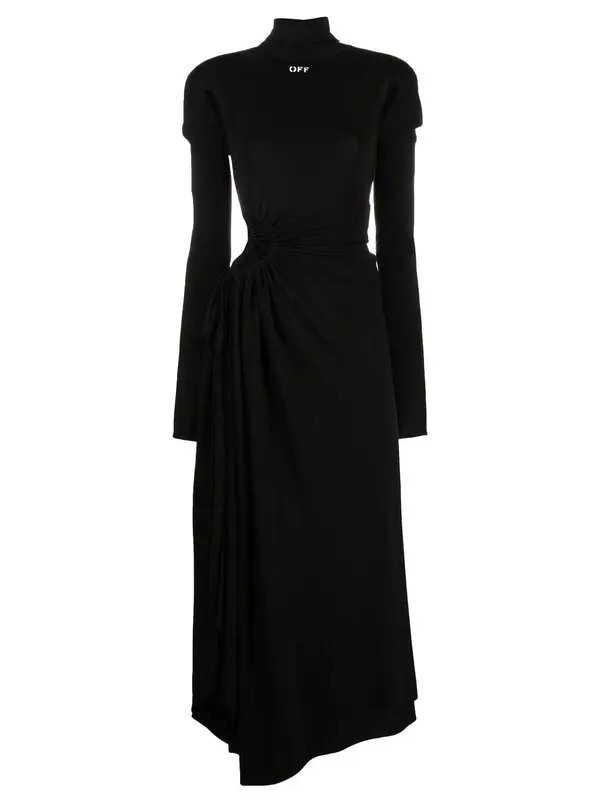 Off-White Cut-out Detail Long Dress - Black