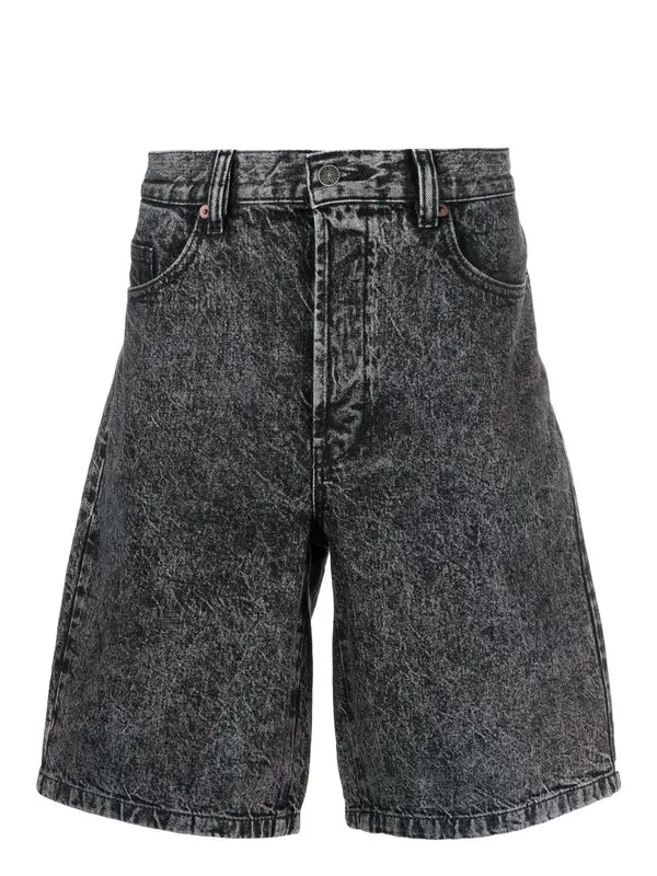 DIESEL® Marbled Effect Denim Shorts - Black