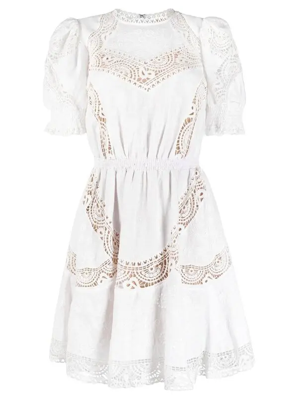 Michael Kors Embroidered Short Dress - White