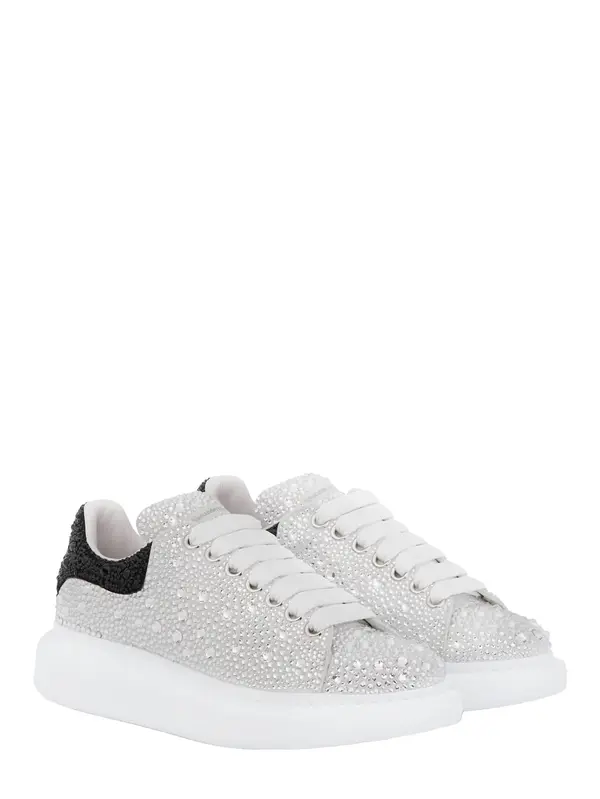 Alexander McQueen Oversized Embellished Leather Sneakers - White