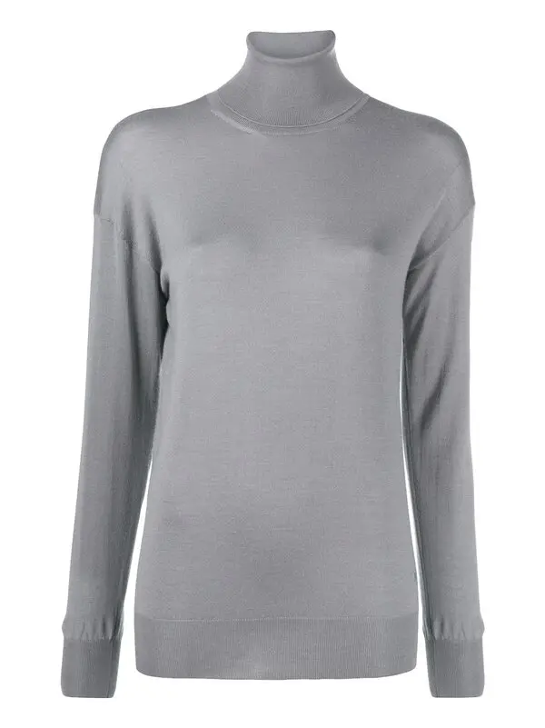 TOM FORD Fine Knit Roll Neck Jumper - Grey