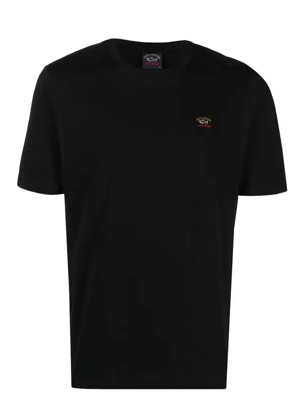 Paul & Shark Logo-patch Cotton T-shirt - Black