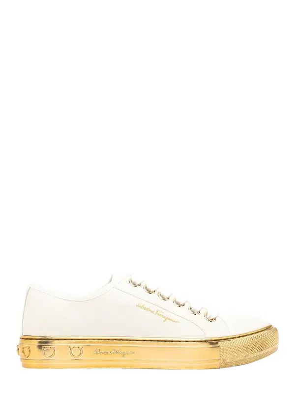 FERRAGAMO Tully Gancini-sole Sneakers - White