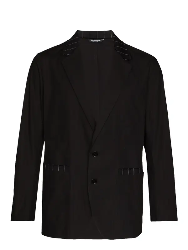 Dolce & Gabbana Stripe-trim Single-breasted Blazer - Black